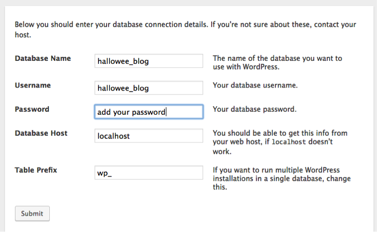 wordpress-your-database-connection-details - Lesruba Designs T-shirts ...