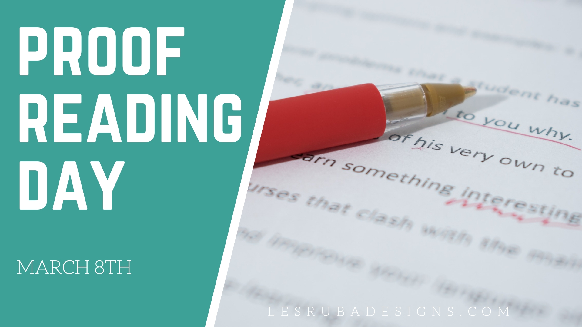 Proofreading Day March 8th - Lesruba Designs T-shirts and Gifts